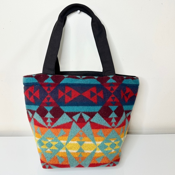 Pendleton | Bags | Pendleton Wool Tote Multicolor Diamond Aztec ...